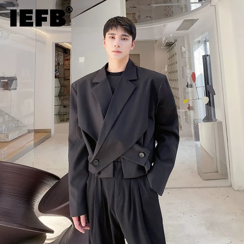 IEFB-Elgance-Men-s-Blazers-Short-Irregular-Jacket-Cross-Suit-Collar ...