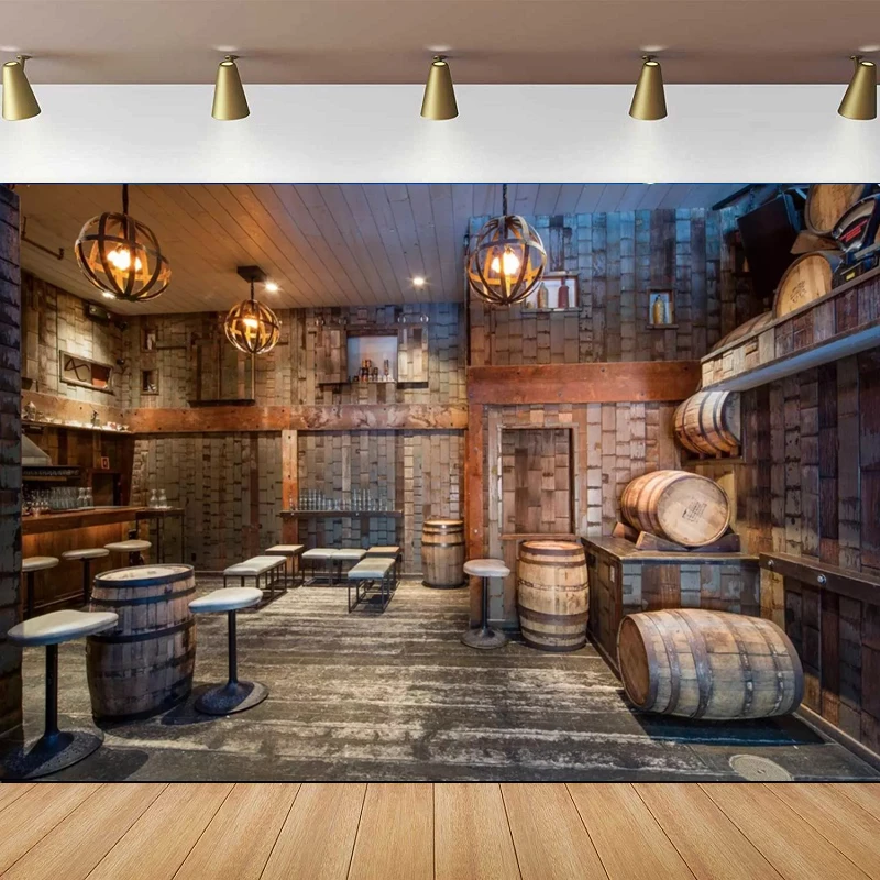 Shabby Saloon Tavern Interior Photography Backdrop Rustic Old Wall ...