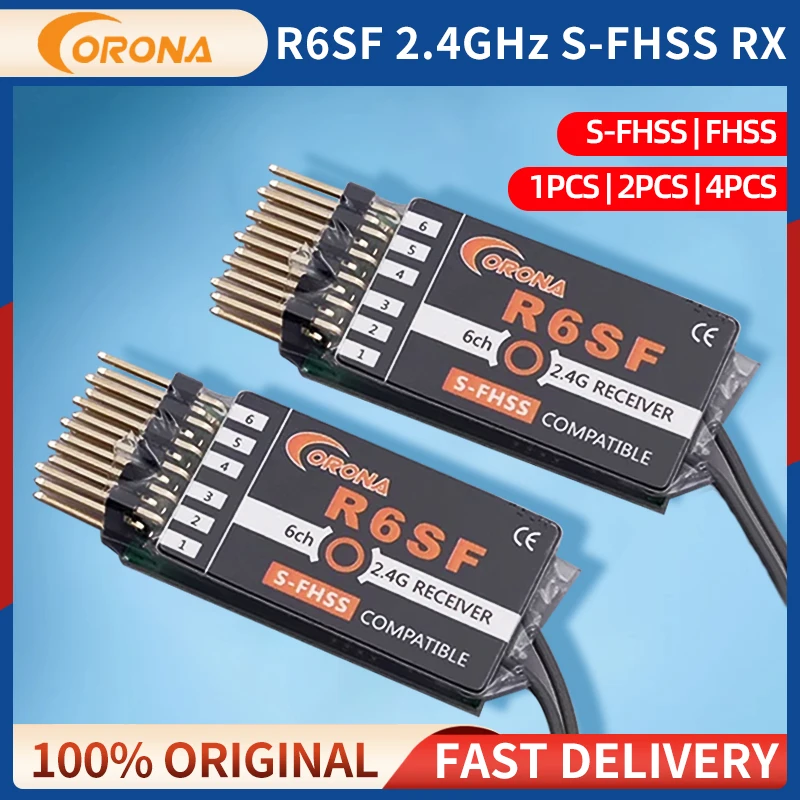 1-2-4PCS-Corona-R6SF-2-4GHz-Receiver-6CH-S-FHSS-FHSS-RX-Compatible ...