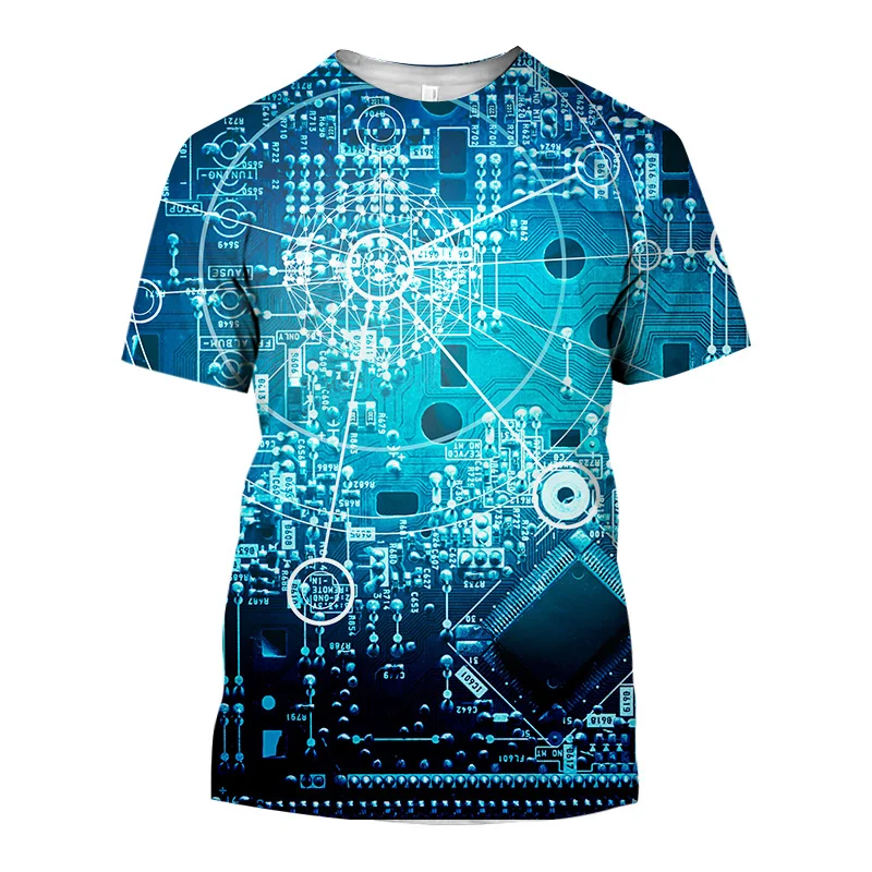 3D-Electronic-Chip-CPU-Graphic-T-Shirt-for-Men-Clothing-Tee-Shirts ...