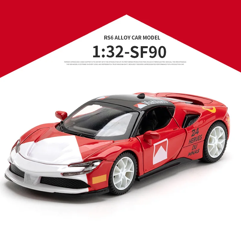 1-32-Alloy-Metal-SF90-Sports-Car-Diecast-Model-Supercar-Toy-Sound-Light ...