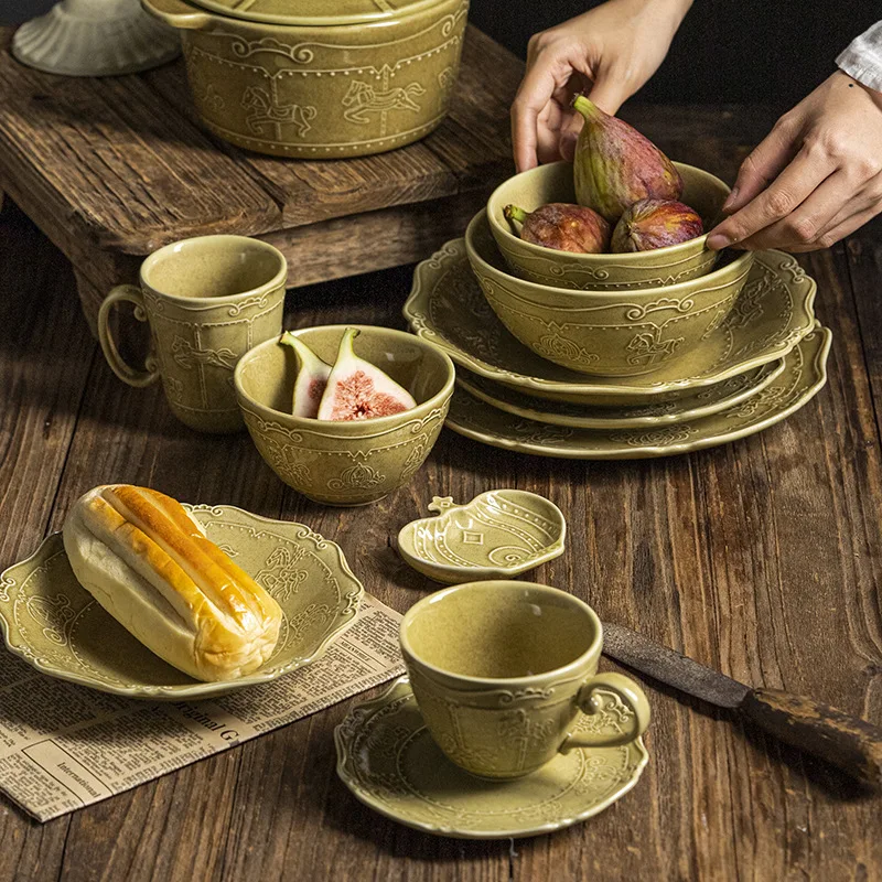 Carousel-carrousel-Kiln-Underglazed-Relief-Retro-Ceramic-Tableware ...