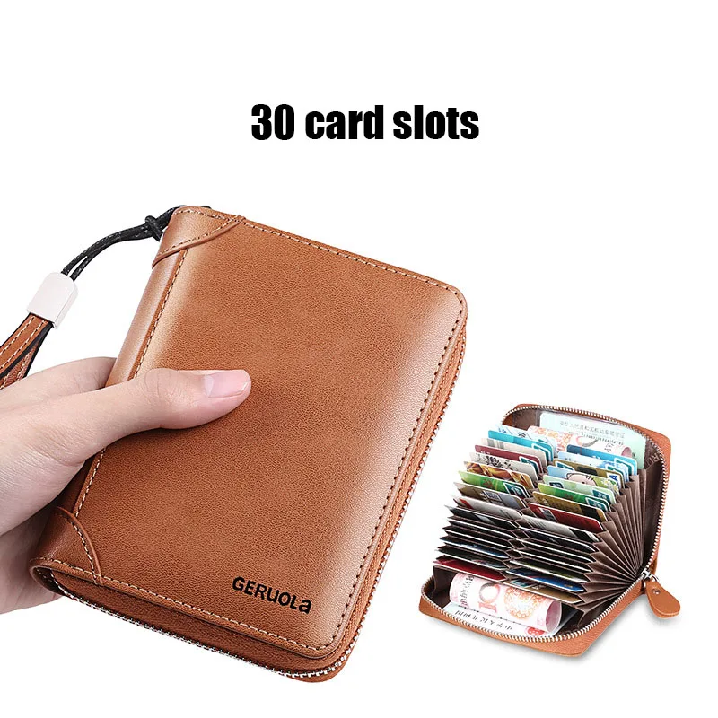 30-Card-Slots-Credit-Card-Holder-Genuine-Leather-Wallet-RFID-Blocking ...