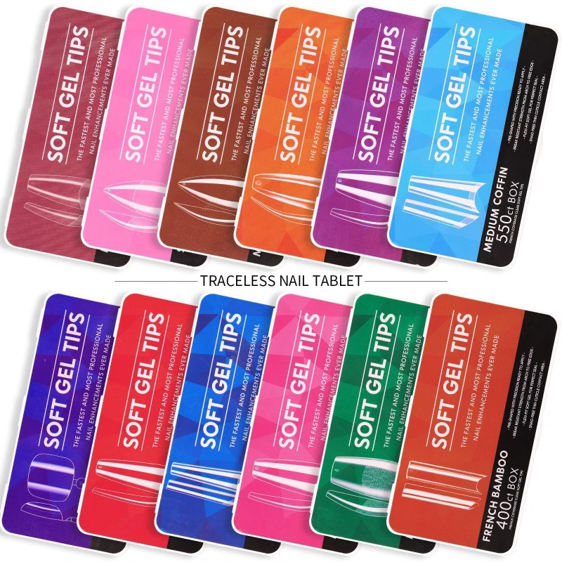 550-Pcs-Soft-Gel-Full-Cover-Nail-Tips-Clear-Gel-False-Nails-Press-On ...