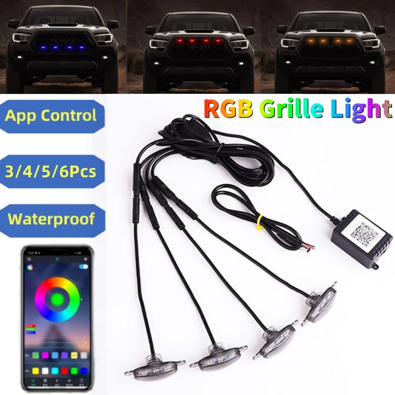 RGB-Front-Grille-LED-Light-Universal-Car-Modification-LED-Day-Running ...