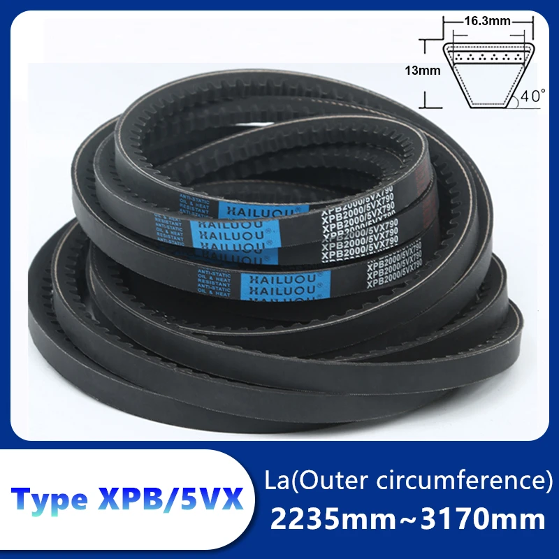 Type XPB 5VX Toothed Conveyor Belts Drive Raw Edge Cogged V Belt Rubber ...