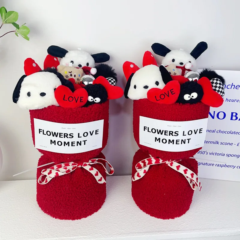 Sanrio-Pochacco-Cartoon-Plush-Toys-Dolls-Bouquet-Flower-Kawaii-Anime ...