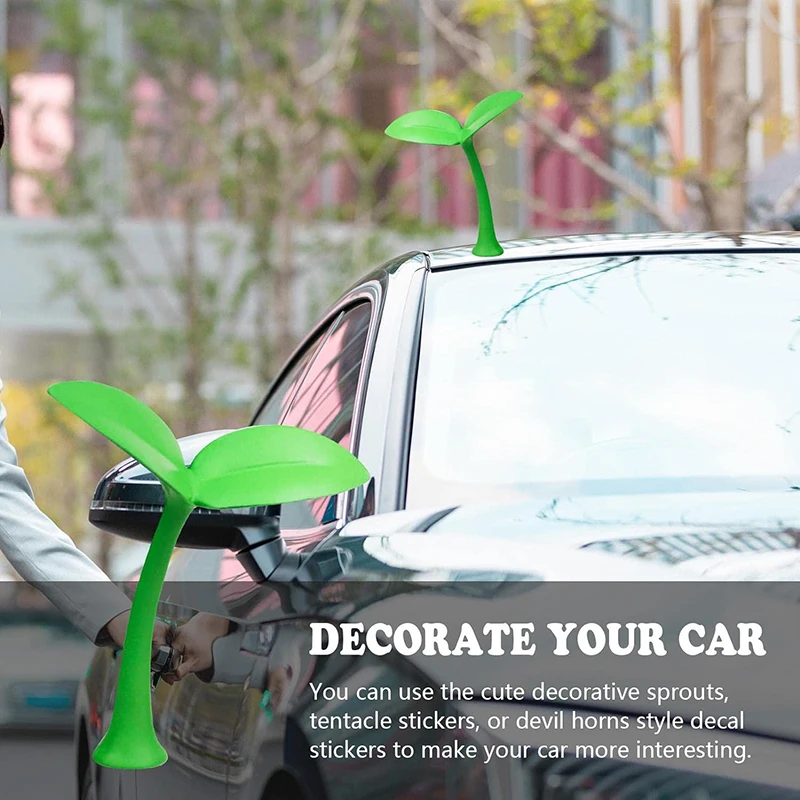 1PCS-3D-Car-Roof-Green-Grass-Bean-Sprouts-Car-Stickers-Sapling-Car-Roof ...
