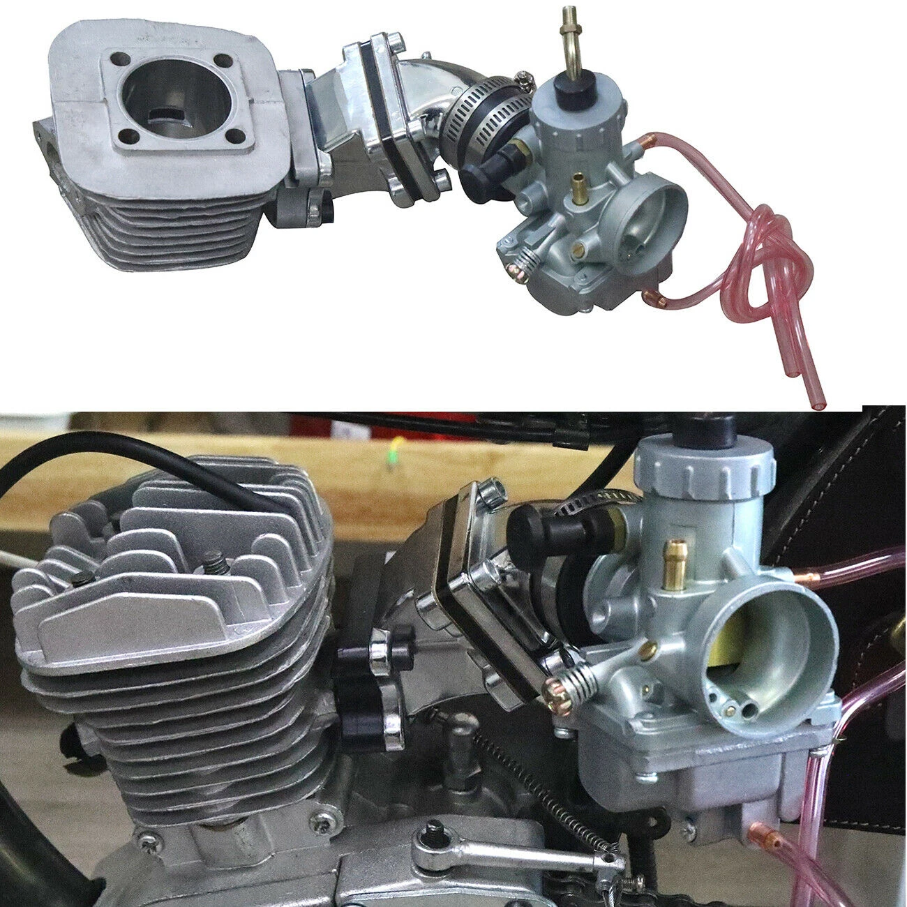 VM24 Carburetor Dio reed valve&Cylinder Setup&Carburetor&Machined block ...