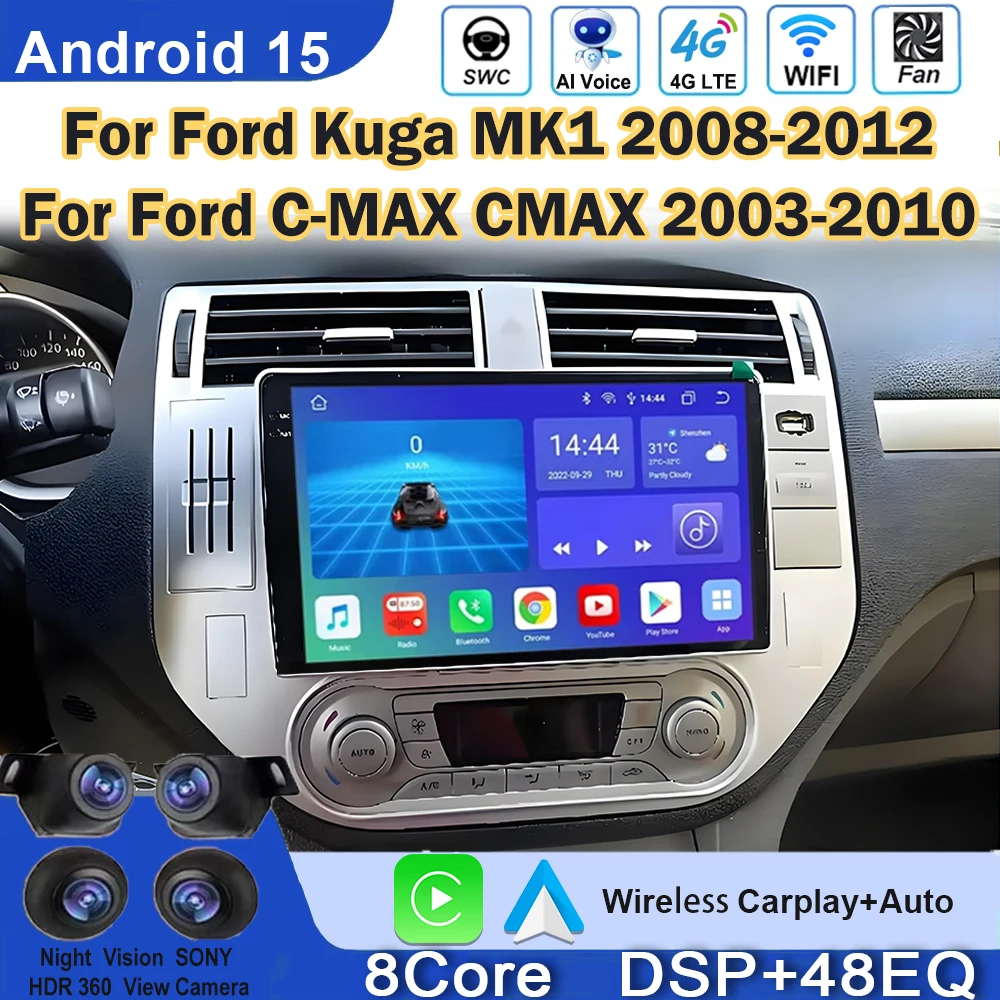 Head Unit Android Car Radio For Ford Kuga MK1 2008-2012 For Ford C-MAX ...