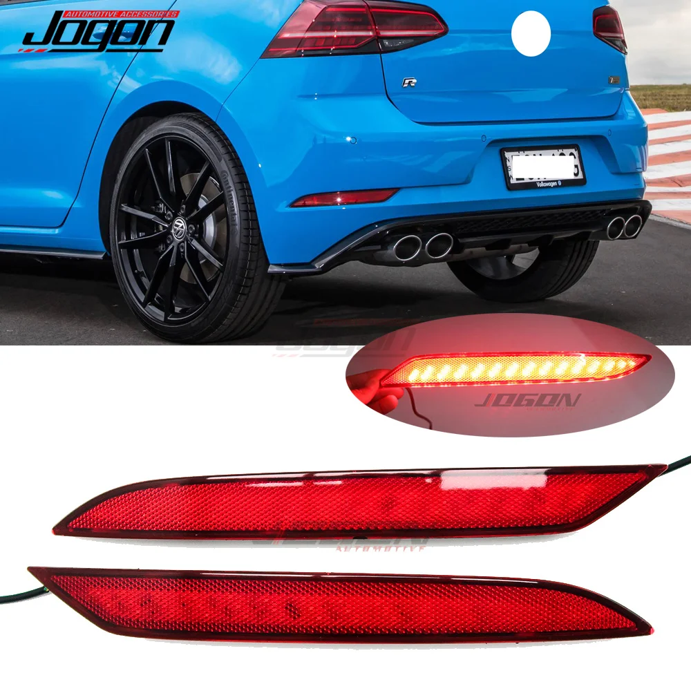 JOGON-New-2Pcs-Rear-Bumper-Reflector-Delete-Set-Gloss-Black-For ...