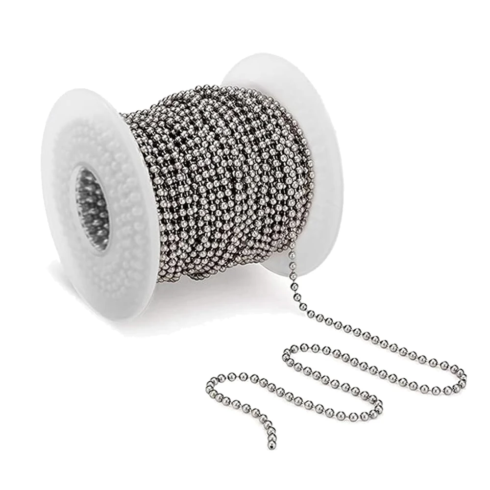 10m-Stainless-Steel-Ball-Bead-Chains-Metal-Beaded-Pull-Extension-for ...