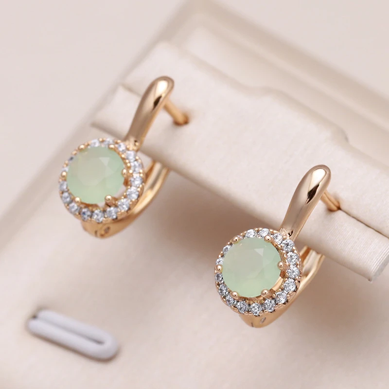 585 Gold Earrings Emerald | 585 Gold Earrings Women | 585 Gold Jewelry ...