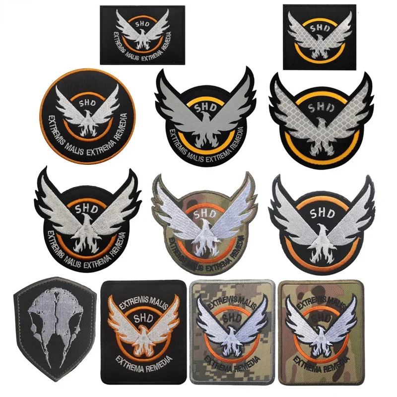 Parche-bordado-de-la-Divisi-n-de-Airsoft-brazalete-de-PVC-SHD-Wings-Out ...