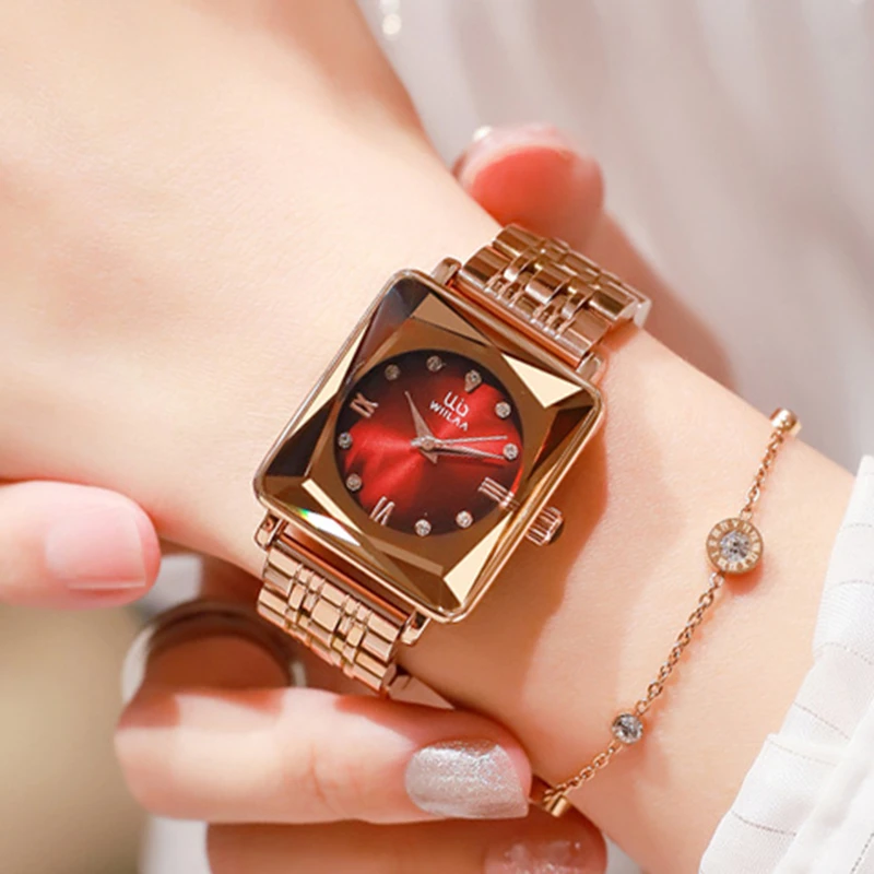 Women Watches Rose Gold Square | Rose Gold Watch Quartz Watches - Rose ...