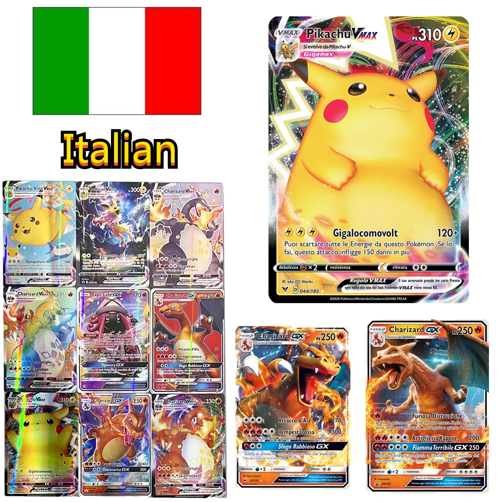 Pokemon Cards in Italian GX VMAX Celebrations EVS Holographic Playing ...