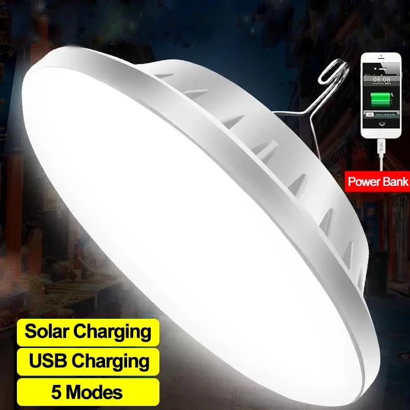 USB Rechargeable LED Lamp Indoor Outdoor Solar Charging Portable ...