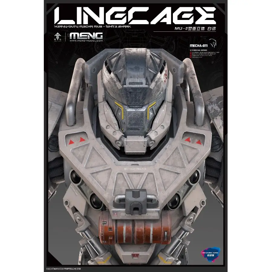 MENG MECHA-011 1/9 LINGCAGE Mecha de servicio pesado M42-BLANCO SHARK ...