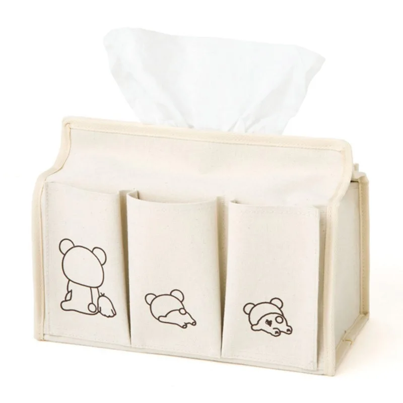 New Kawaii Anime Rilakkuma Kids Woman Canvas Storage Tissue Box Make up ...