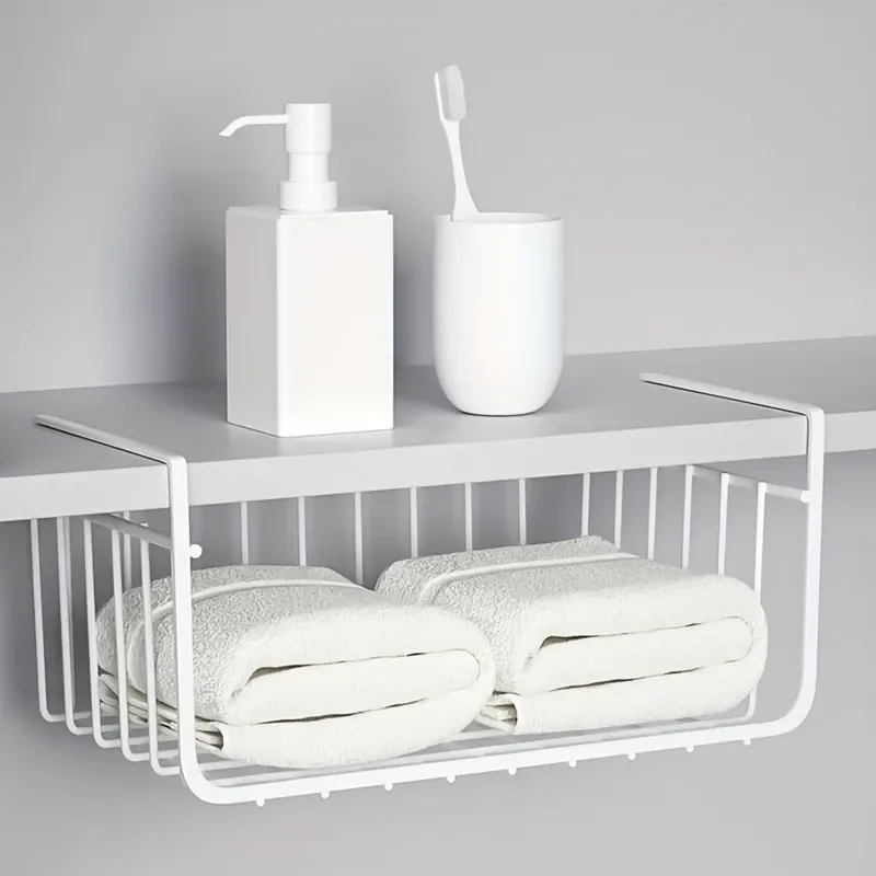 2pc-White-Hanging-Net-Basket-Iron-Material-Large-Capacity-Hanging-Under ...