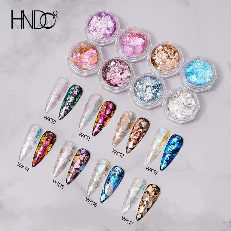 HNDO 25 Color Aurora Opal Flakes Powder Colorful Glitter for Manicure ...