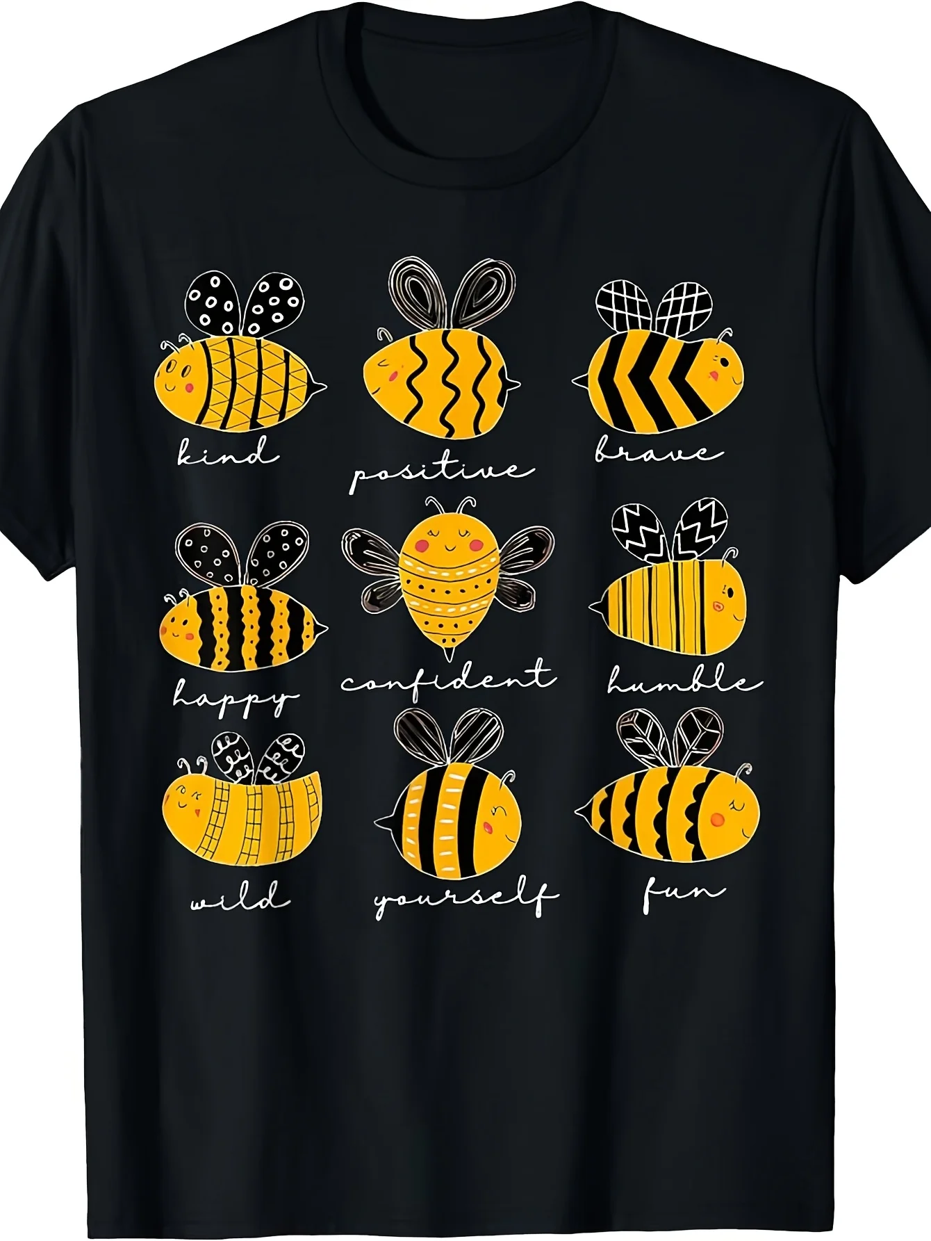 Positive Reinforcement Bee-Inspired Positive Vibes Teacher T-Shirt Soft ...