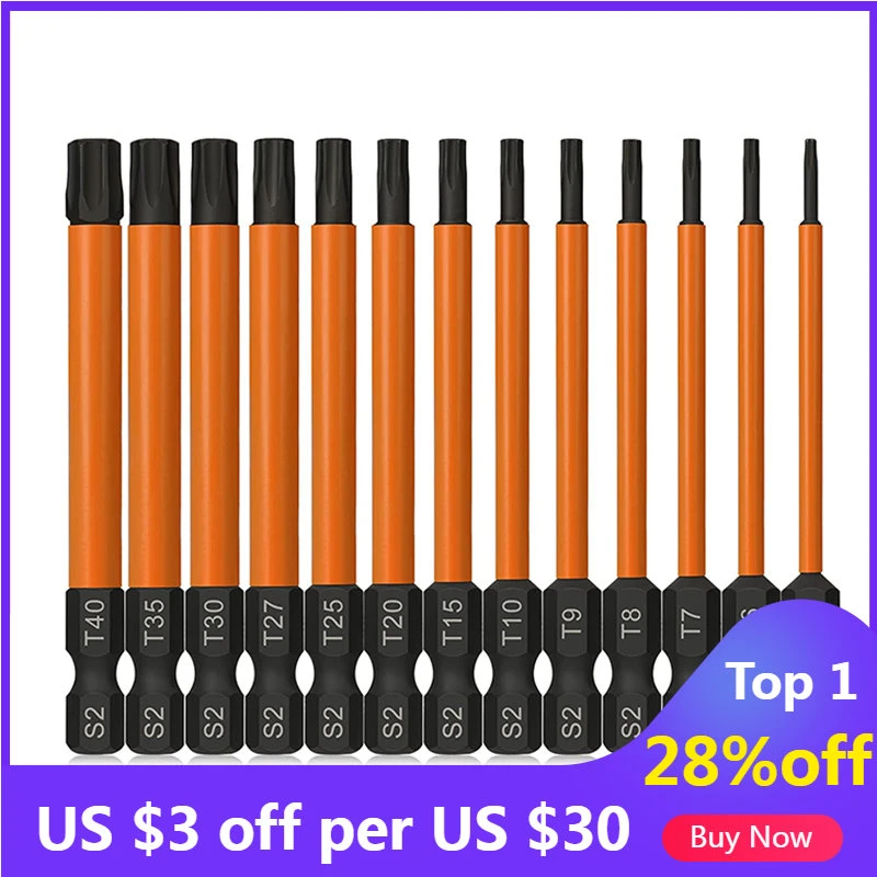 Screwdriver Security Bit Set Torx Star Tamper | 7 Piece Security Torx ...