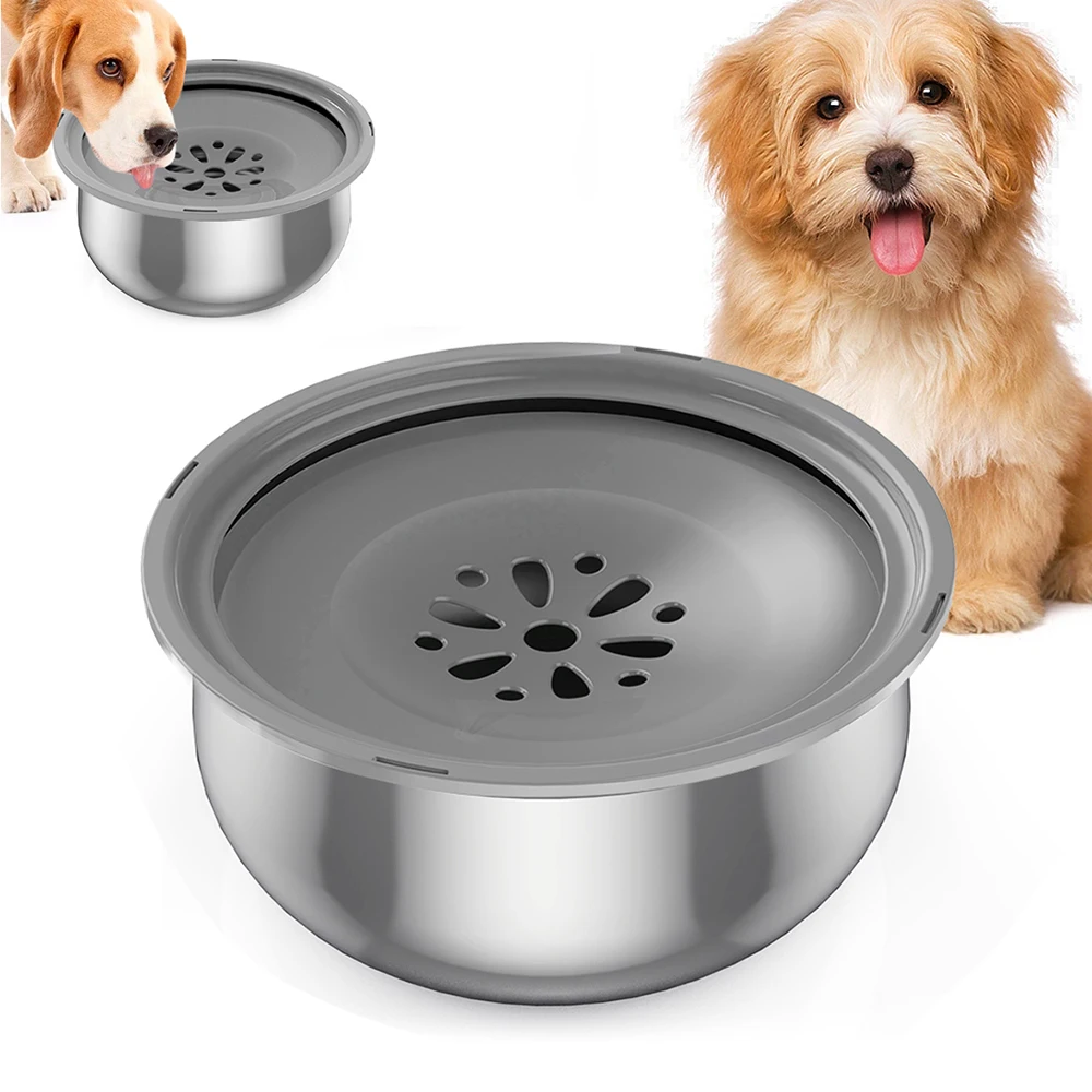 4-3L-Pet-Floating-Bowl-Stainless-Steel-Non-Wetting-Mouth-Water ...