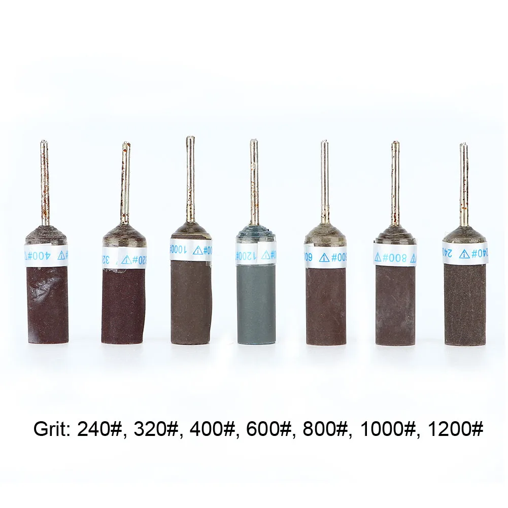7pcs Cylinder Sandpaper Rod Electric Polishing Grinding Head for ...