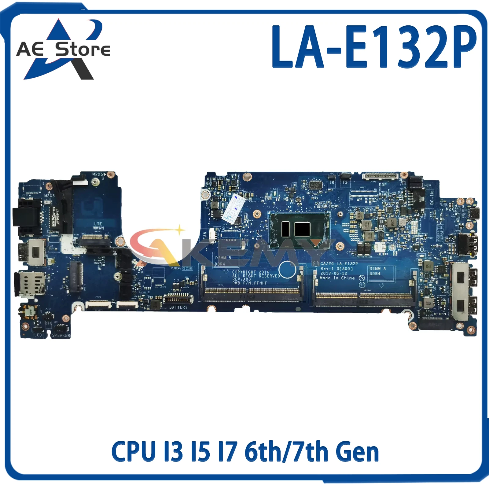 AE-LA-E132P-Laptop-Motherboard-For-Dell-Latitude-7480-E7480-063J06 ...