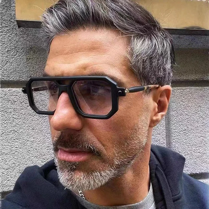 New-Popular-Square-Retro-Style-Sunglasses-Double-Beam-Pilot-Sun-Glasses ...