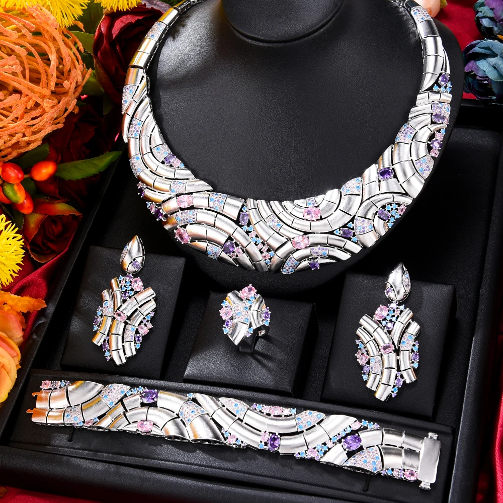 Missvikki-DUBAI-4pcs-Bridal-Necklace-Earring-Bangle-Ring-For-Women ...