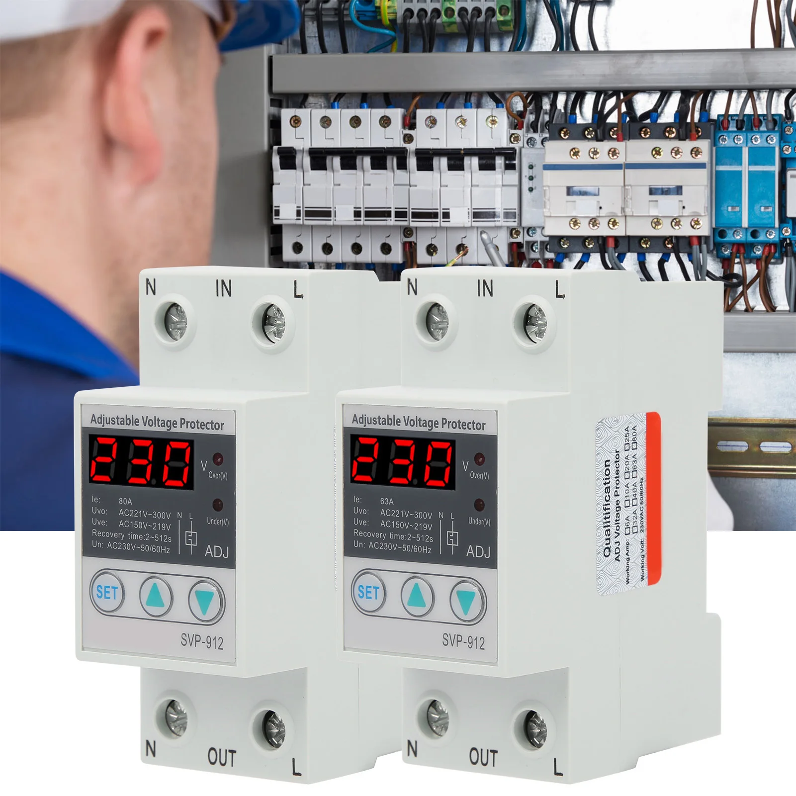 Under-Over-Voltage-Protector-Adjustable-Recovery-Protective-Relay-Voltmeter-SVP-912-Under-Over ...