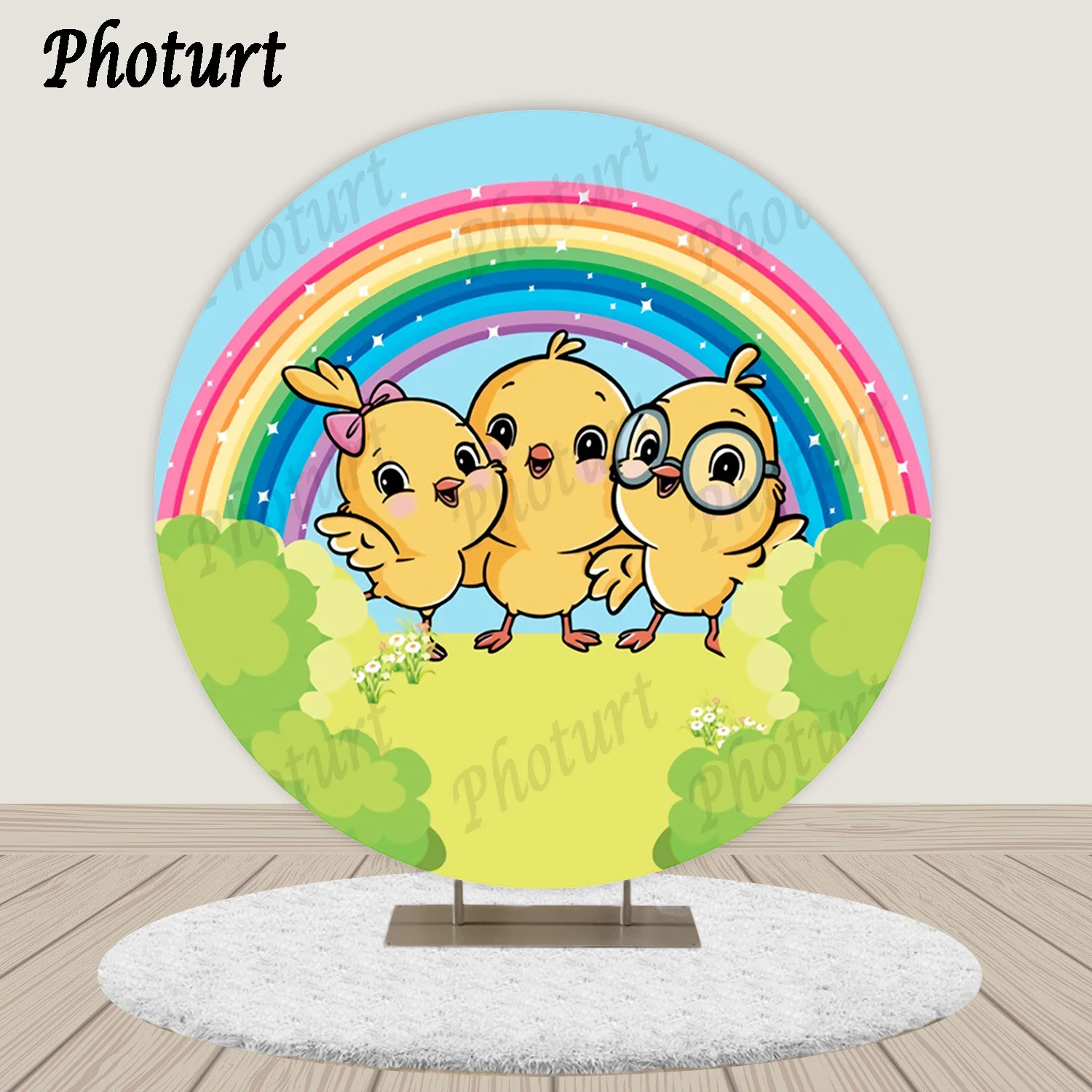 Round-Canticos-Chicken-Backdrop-Kids-Birthday-Party-Background-Color ...