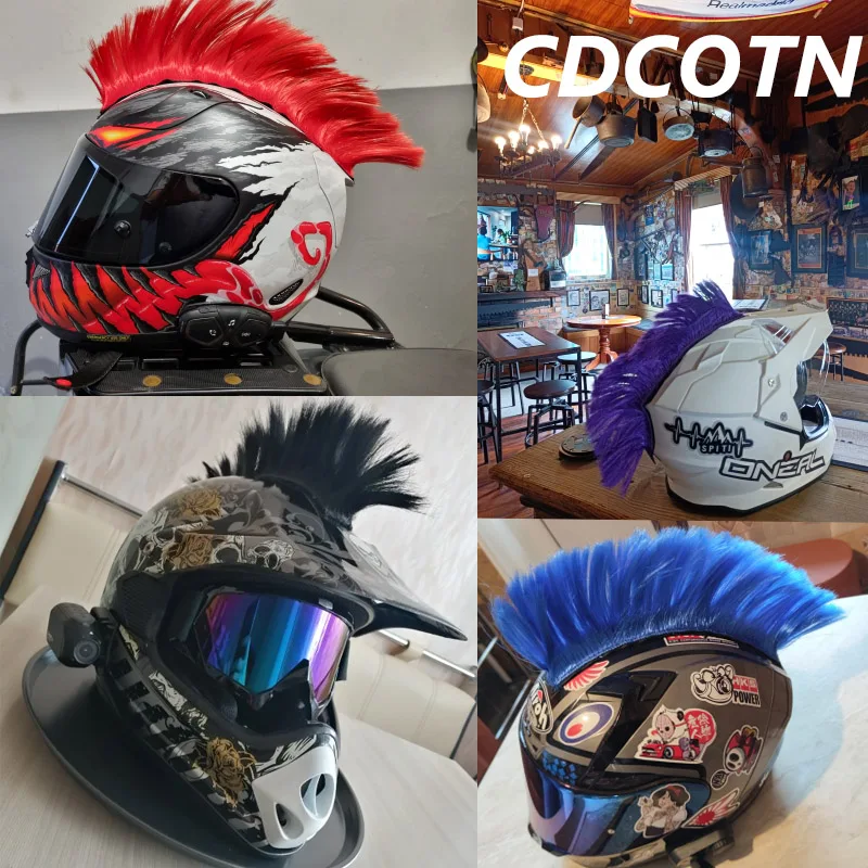 Creative Personality Motorcycle Electric Helmet Decoration Mohawk Wig ...