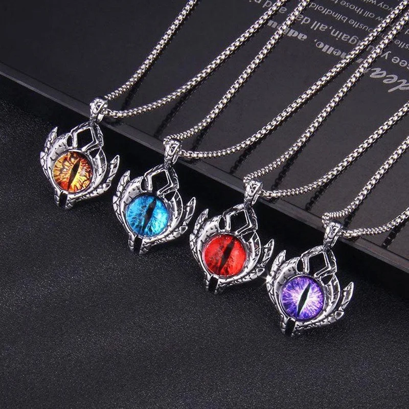 Luminous Demon Eye Pendant Necklace Jewelry Accessories for Women ...