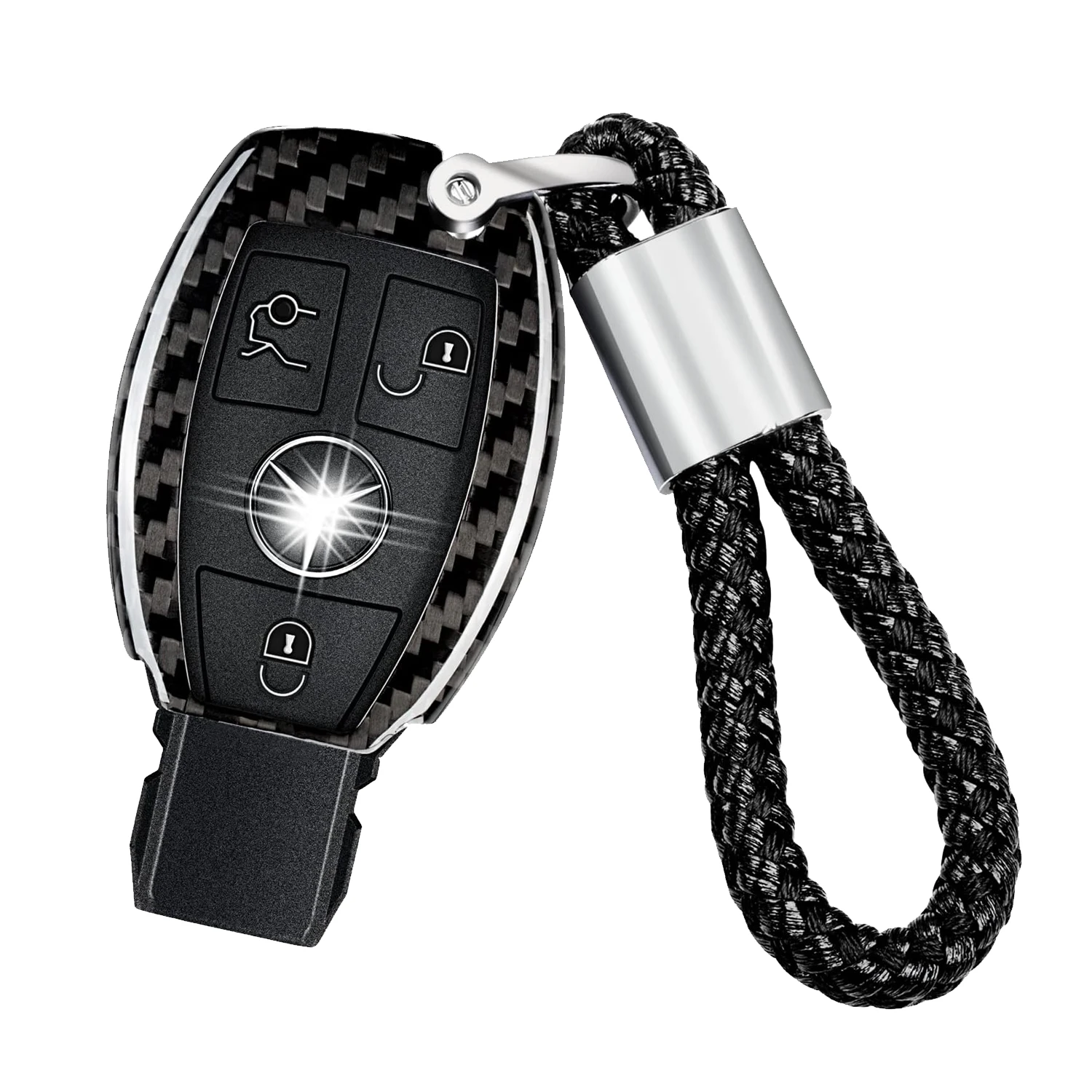 Carbon-Fiber-Key-Fob-Cover-Case-Shell-Protector-for-Mercedes-Benz-SLC43 ...