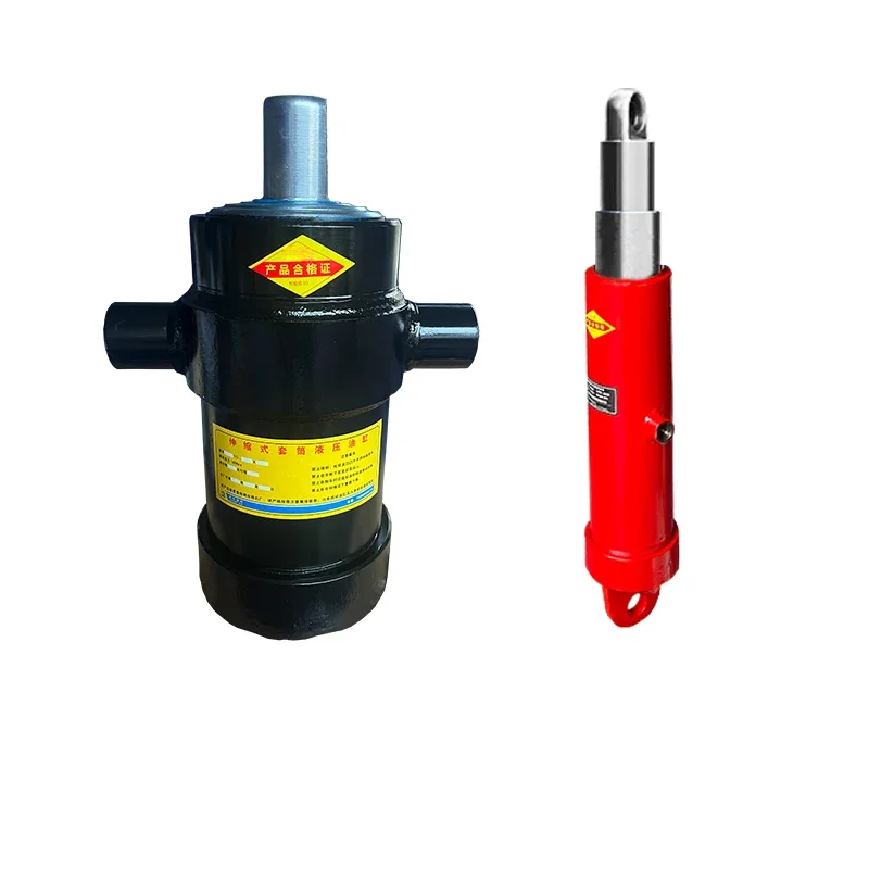 Rollover cylinder earring type multi-section hydraulic cylinder lifting ...