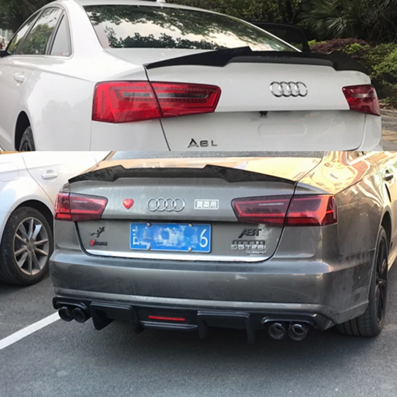 M4 Estilo Fibra De Carbono da Asa Traseira Tronco Spoiler Para Audi A6 ...