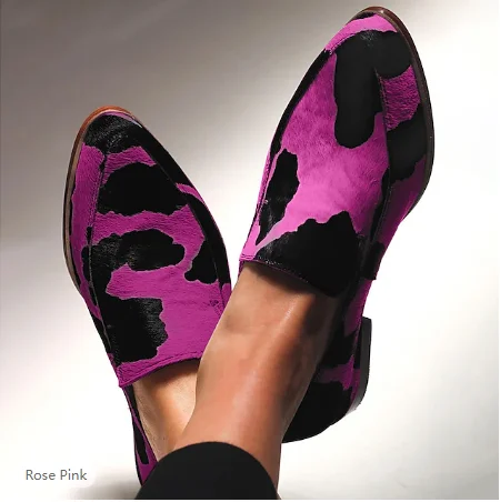 Padr-o-de-vaca-apontou-toe-casual-mocassins-planos-mulheres-sapatos-de ...