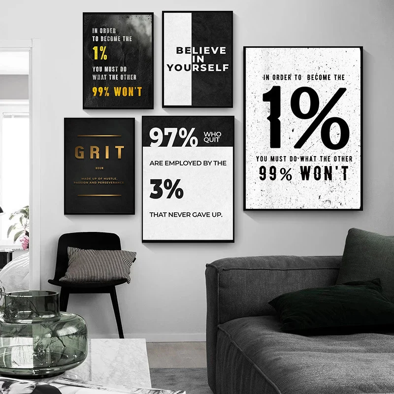 Painting on the Wall Motivation Home Decorations Picture Office Canvas ...