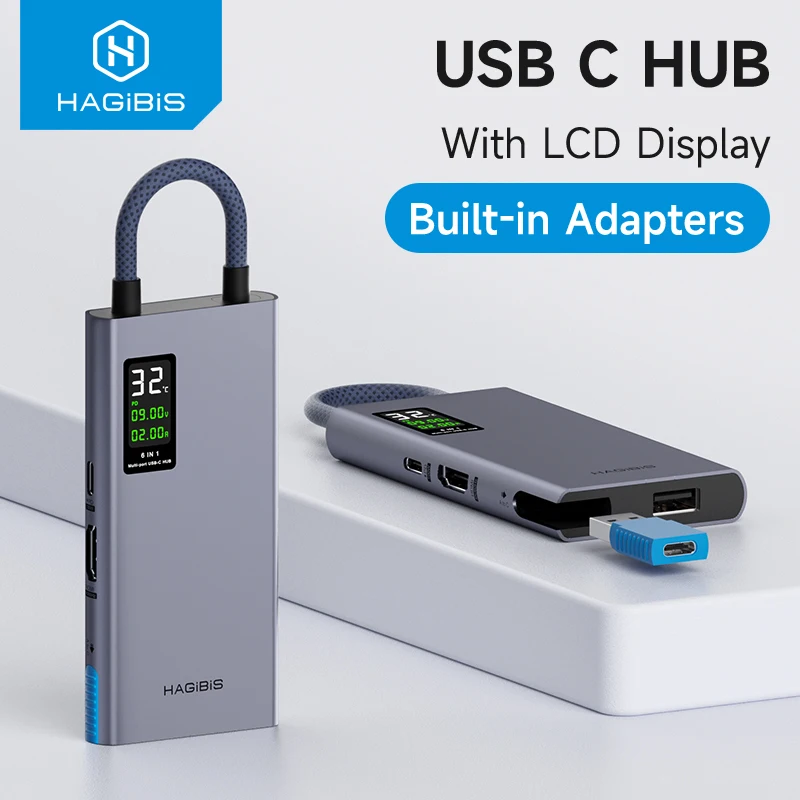 Hagibis-Hub-USB-C-com-ecr-LCD-adaptador-multiportas-tipo-C-compat-vel ...