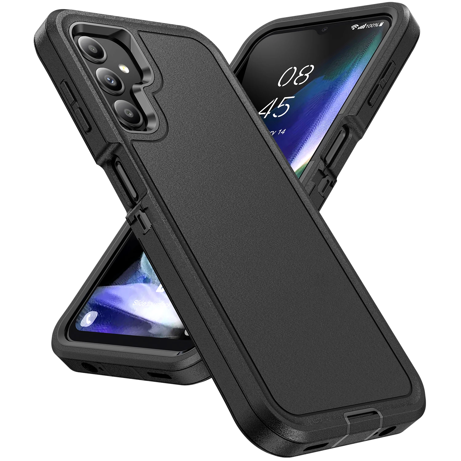 Ultimate Heavy Duty Shockproof Armor Phone Case for Samsung A14(5G) (Black)