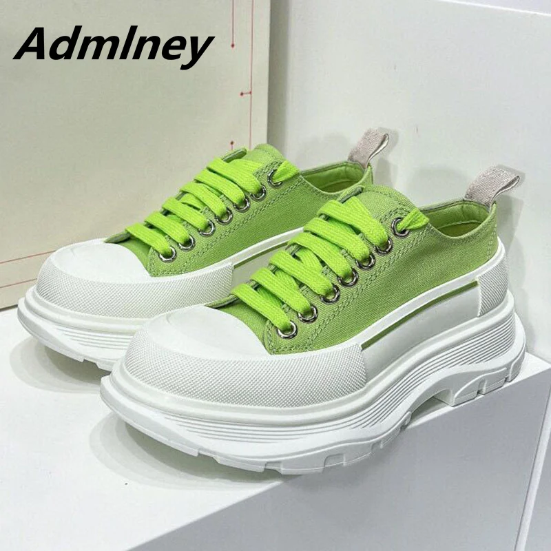 Shoes Women Canvas Platform | Canvas Platform Lace Shoes | Color ...