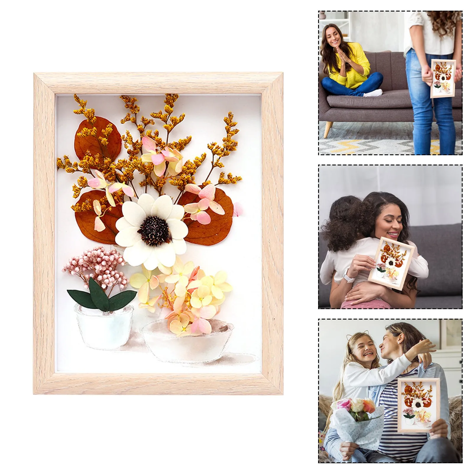 Dried Flower Photo Frame Creative Gift Handmade DIY Photo Frame Sticker ...