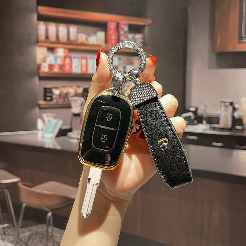 Leather Key Holder TPU Car Key Case Fob Cover for Renault 2020 Sandero ...