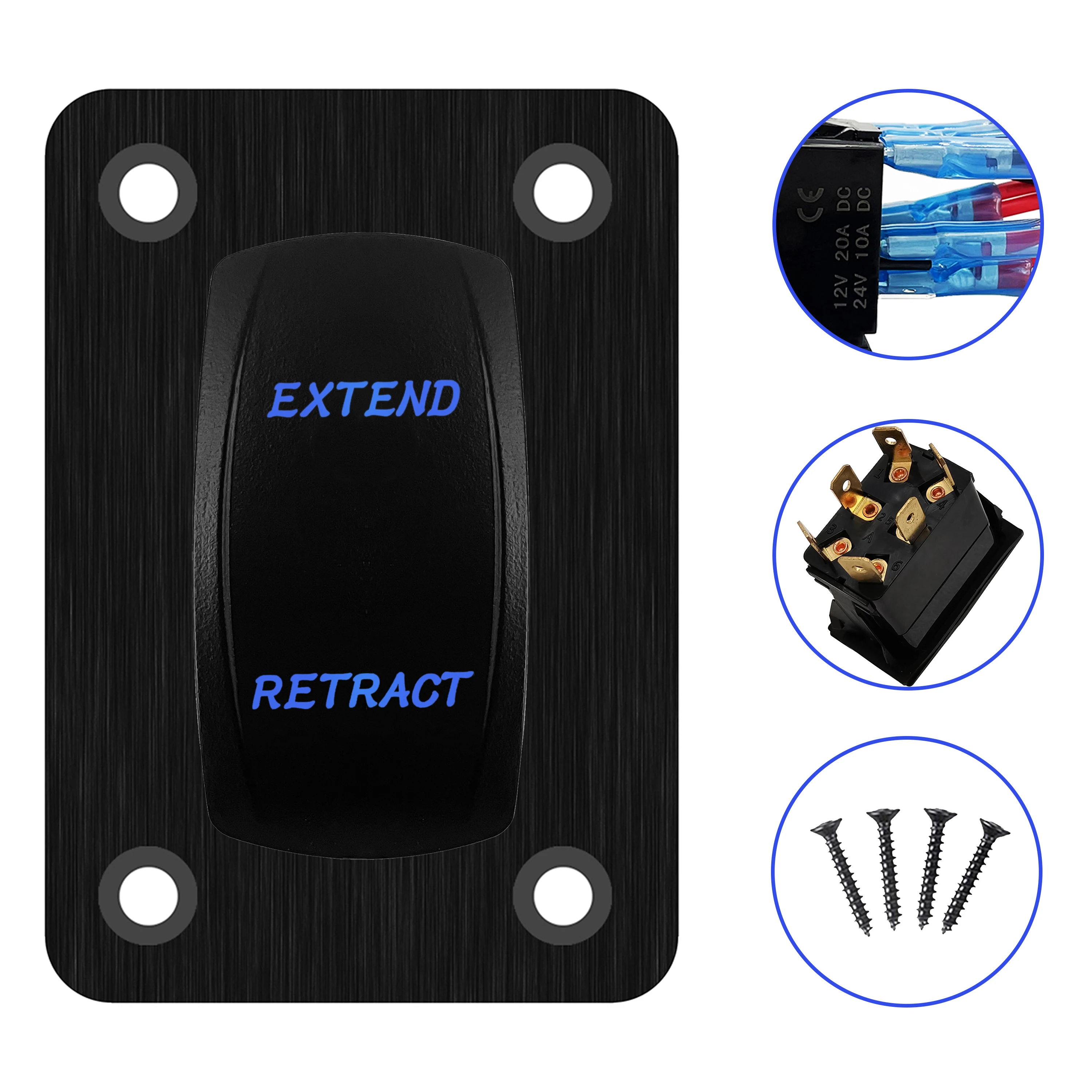DC-Motor-Power-Polarity-Reverse-Rocker-Switch-12V-DPDT-Blue-Led-Light ...
