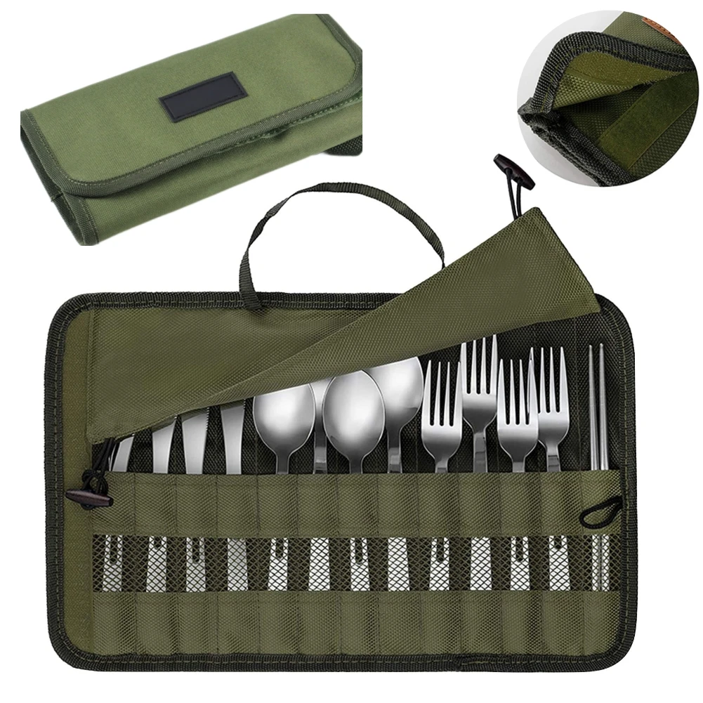 Cutlery Bag Portable Camping Kitchen Cooking Utensil Set Kitchenware ...