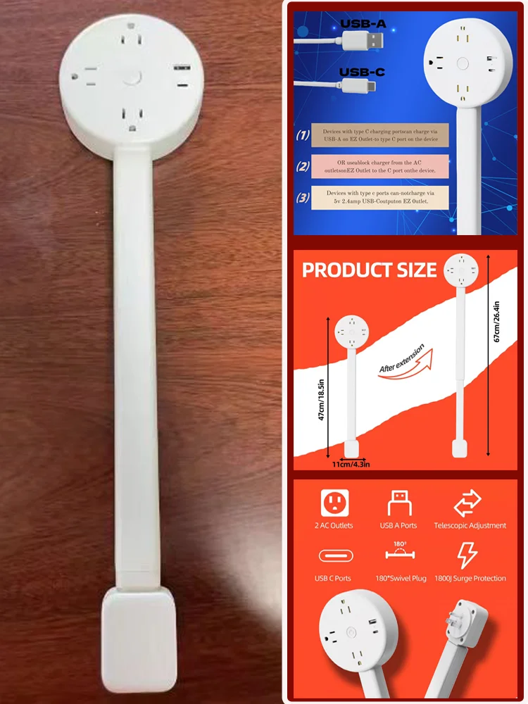 Outlets Behind Furniture? Here's How This Rotatable Extension Solves My ...