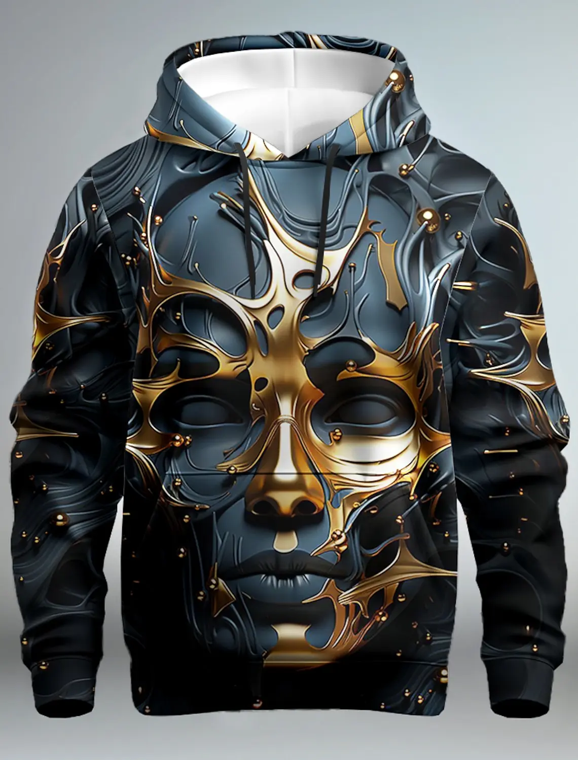 Graphic Color Block Men's Fashion 3D Print Face Graphics Hoodie ...